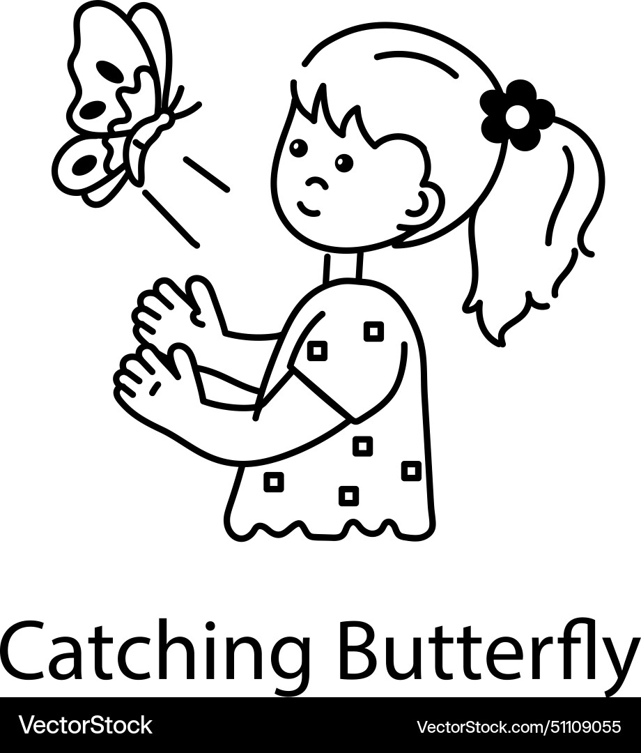 Catching butterfly Royalty Free Vector Image - VectorStock