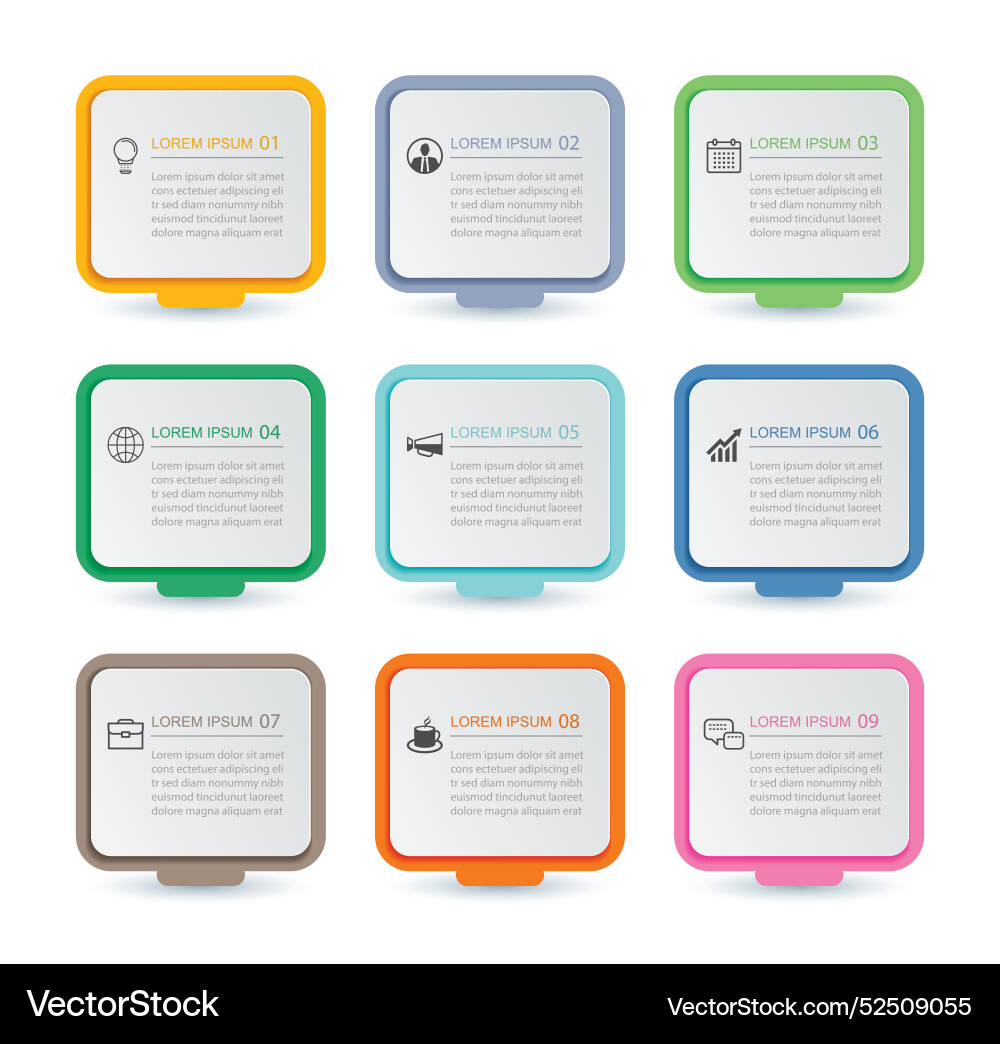 Data Infographics Square Layout Royalty Free Vector Image