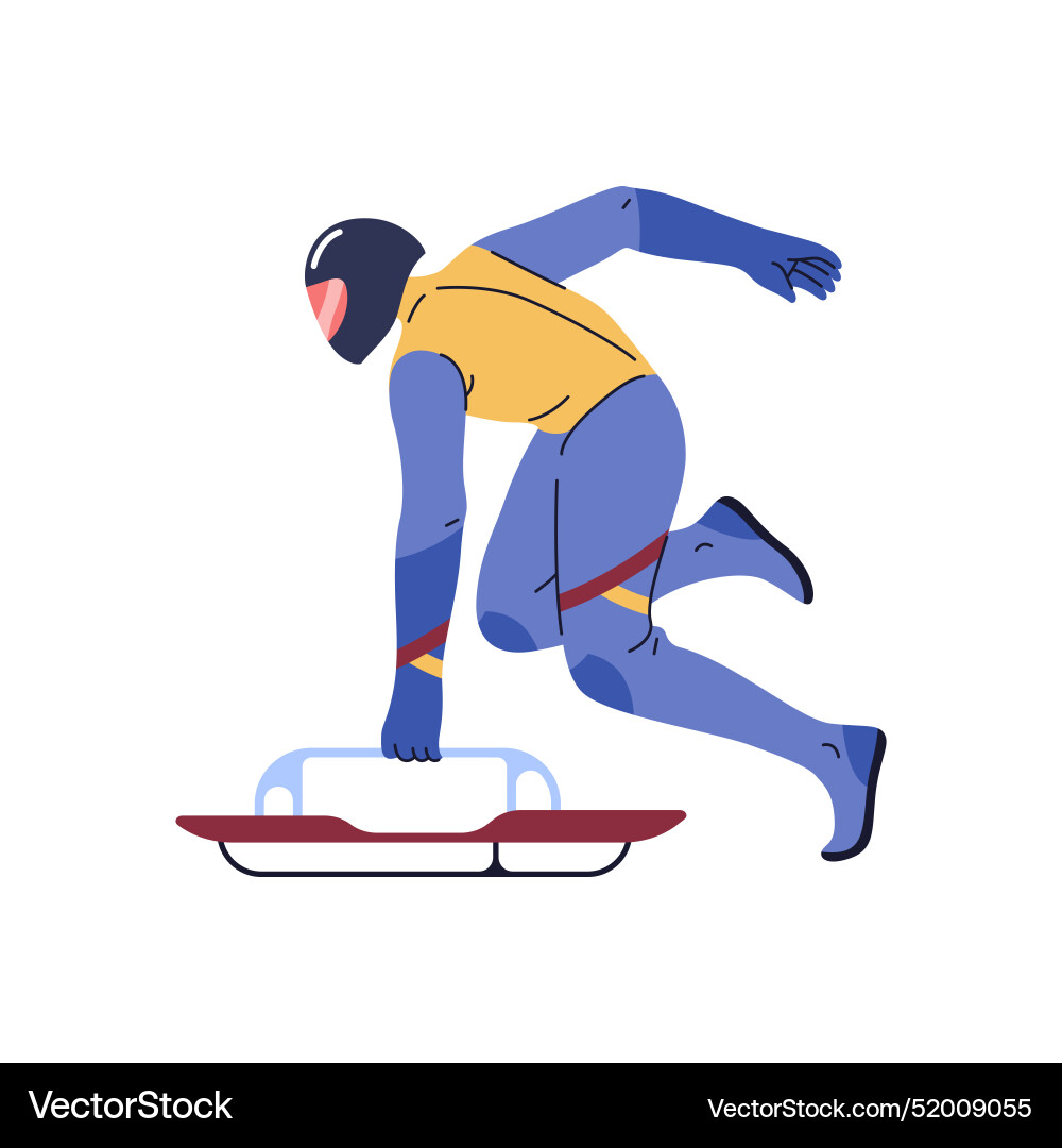 Olympic sports skeleton competition Royalty Free Vector