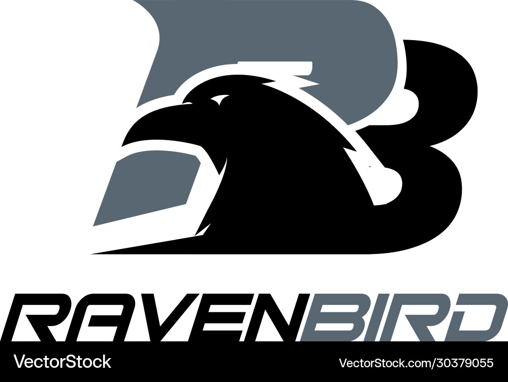 Raven bird simple modern logo designs Royalty Free Vector