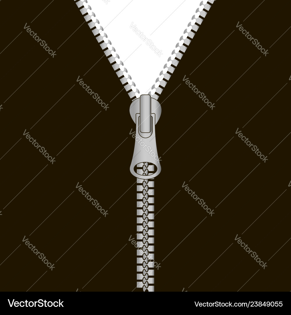 Zipper black background with zip and fastener Vector Image