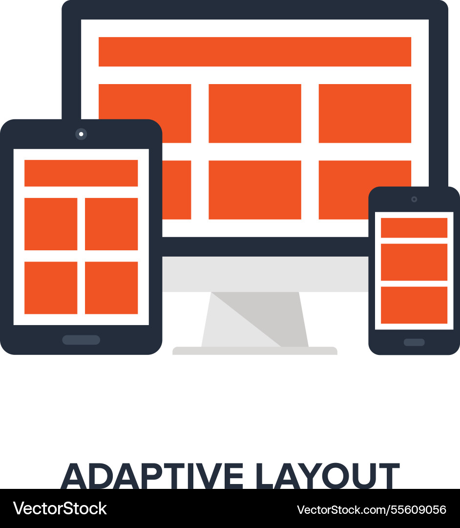 Adaptive layout flat icon design concept Vector Image