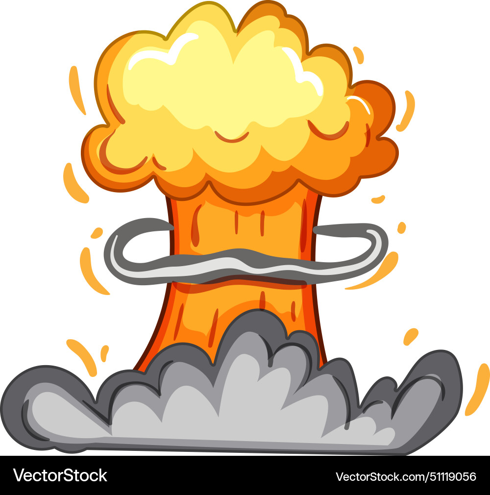 Detonation explosion effect cartoon Royalty Free Vector