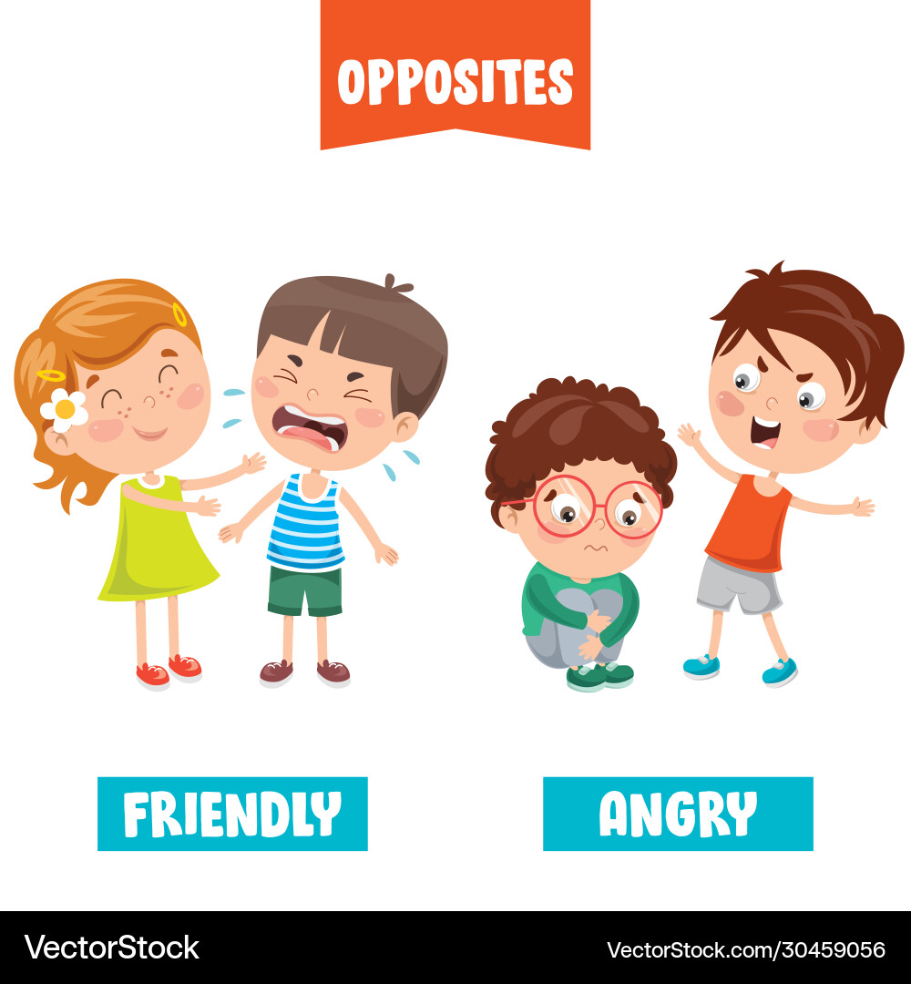 Friendly and angry Royalty Free Vector Image - VectorStock