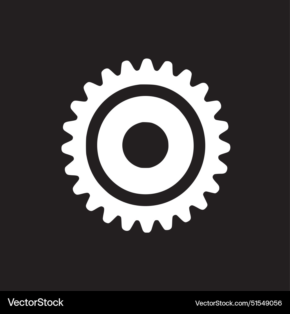 Gear - black and white Royalty Free Vector Image