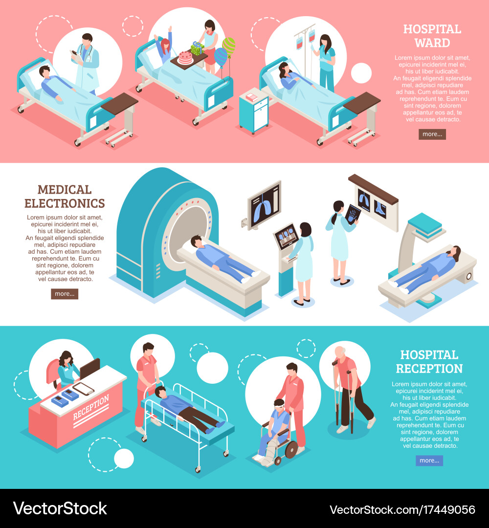 Hospital horizontal banners set Royalty Free Vector Image