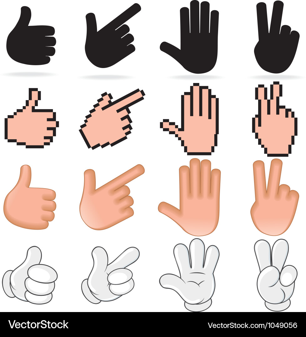 Cartoon Click Hand Pointer Vector Images (over 1,100)