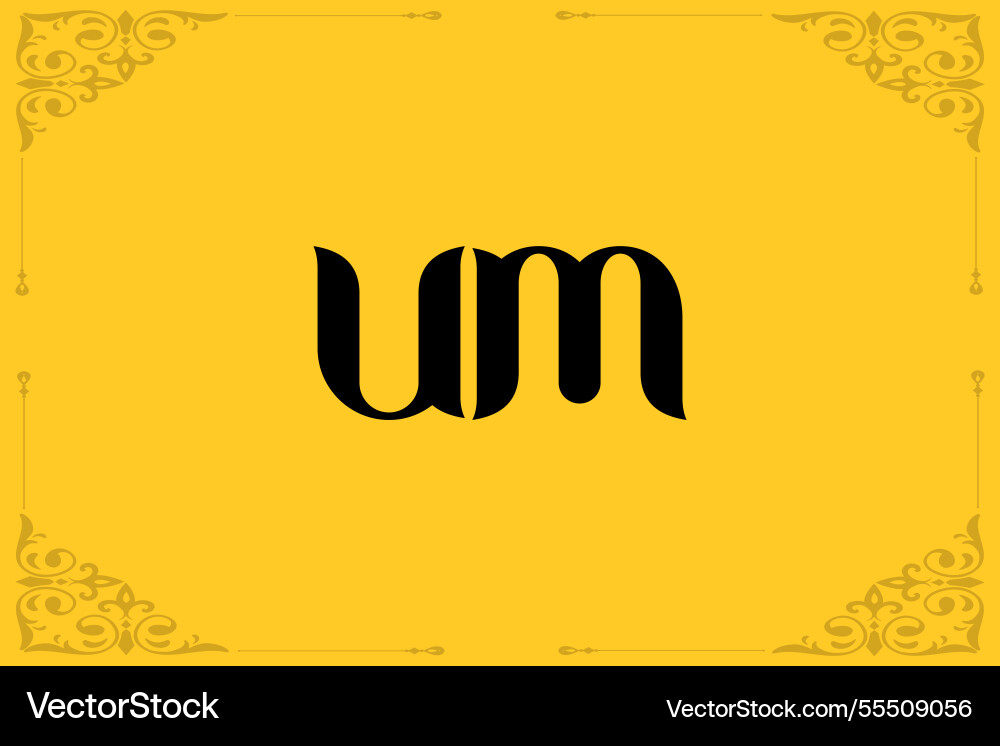 Um abstract luxury logo Royalty Free Vector Image