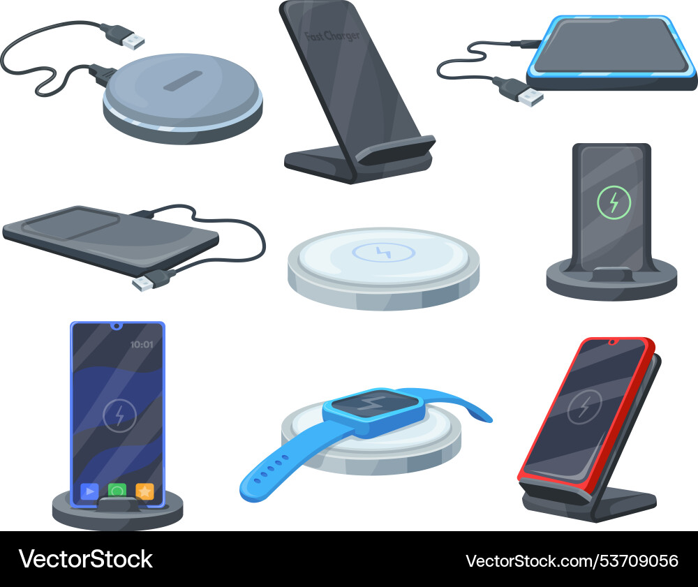 Wireless charger mobile chargers for air charging Vector Image