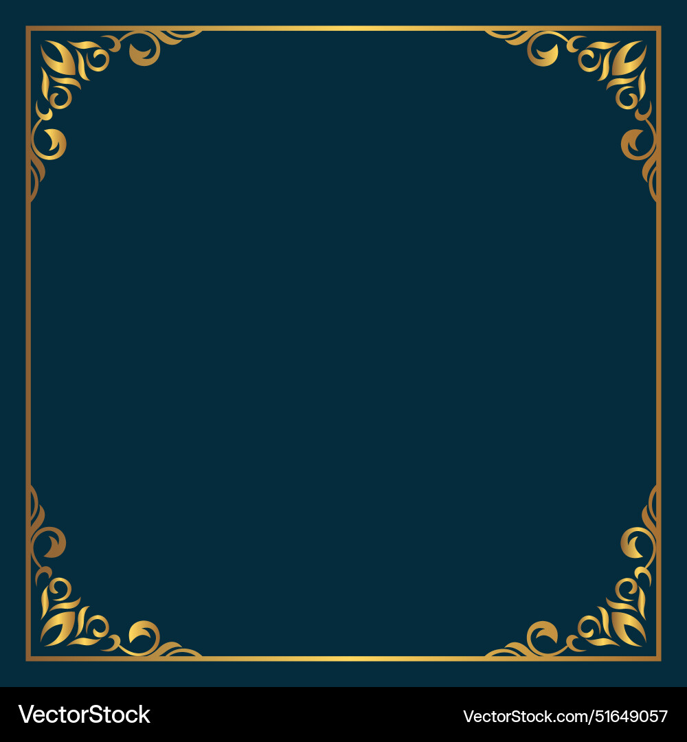 Elegant Gold Border Vector Decorative Frame Background With Elegant