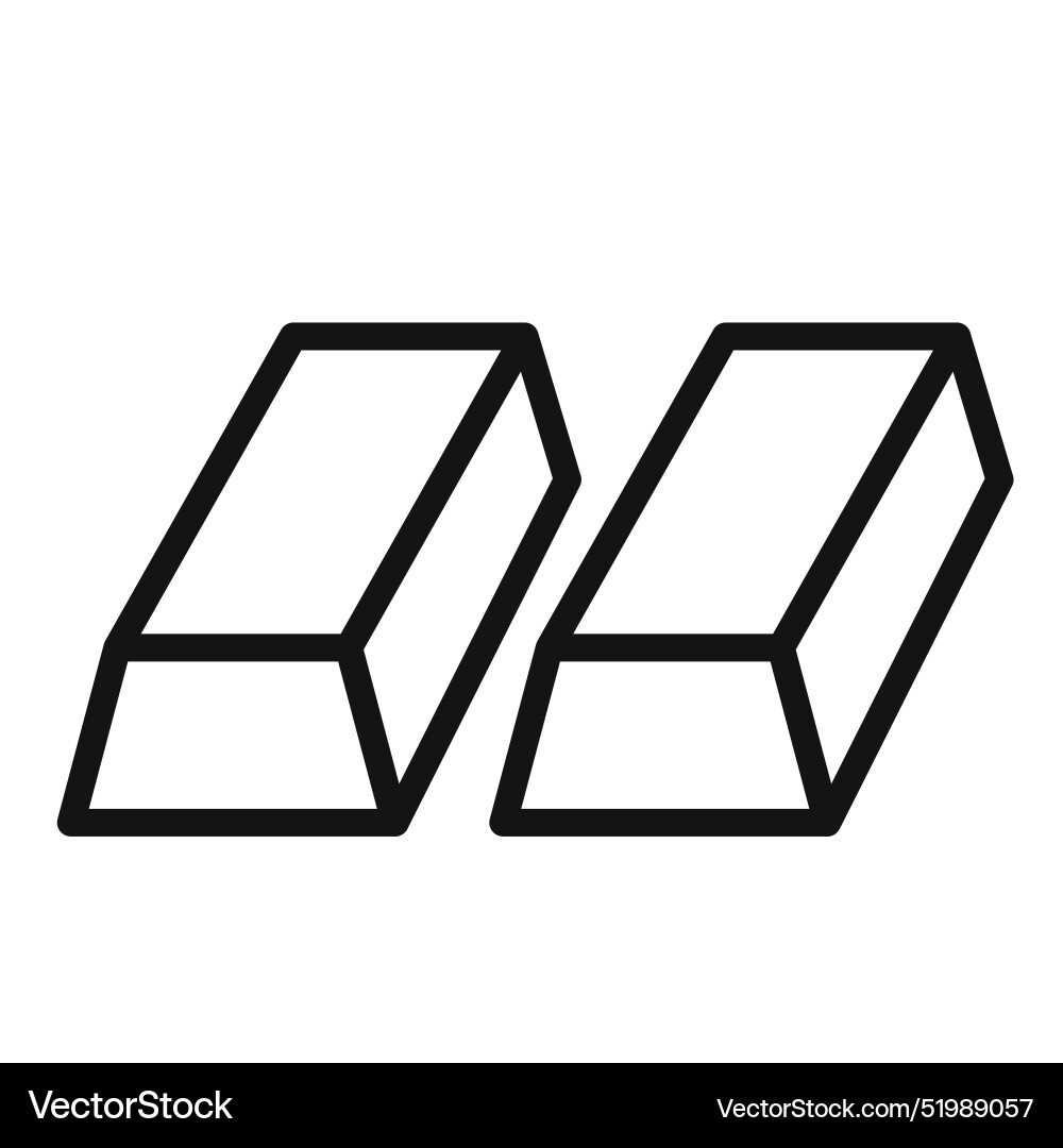 Gold bars icon mark in filled style Royalty Free Vector