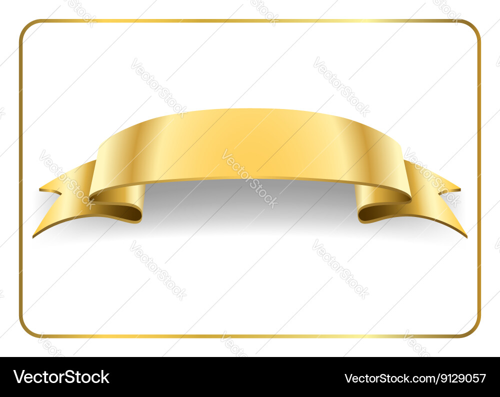 Gold satin ribbon on white 4 Royalty Free Vector Image