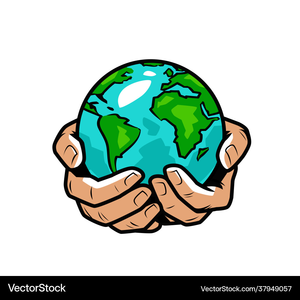 Hands holding earth globe nature ecology concept Vector Image