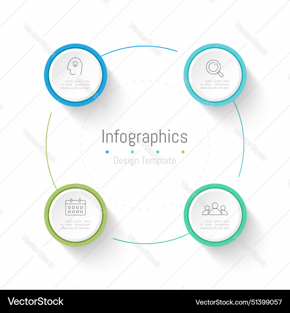 Infographic 4 options design elements Royalty Free Vector