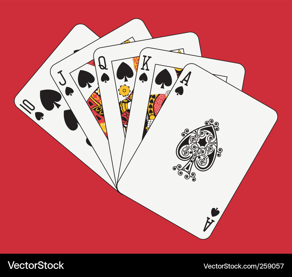 Royal flush spades Royalty Free Vector Image - VectorStock