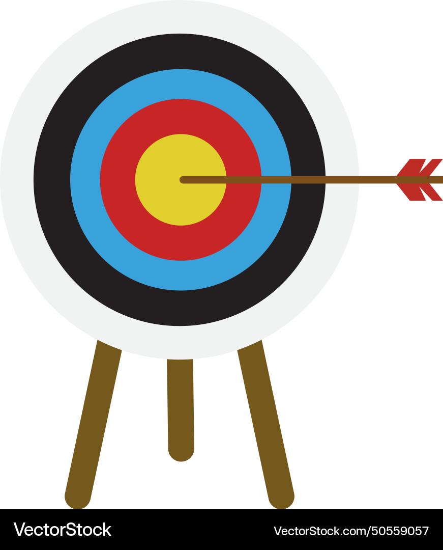 Target with arrow over white Royalty Free Vector Image