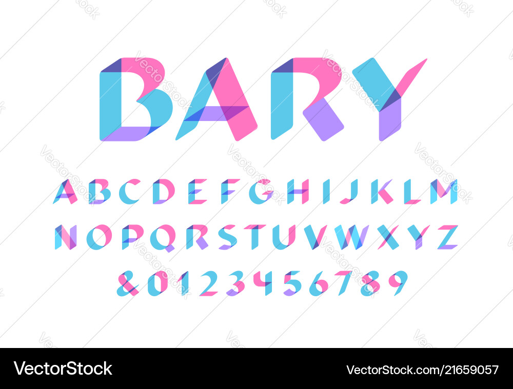 Transparent font alphabet with overlay effect Vector Image
