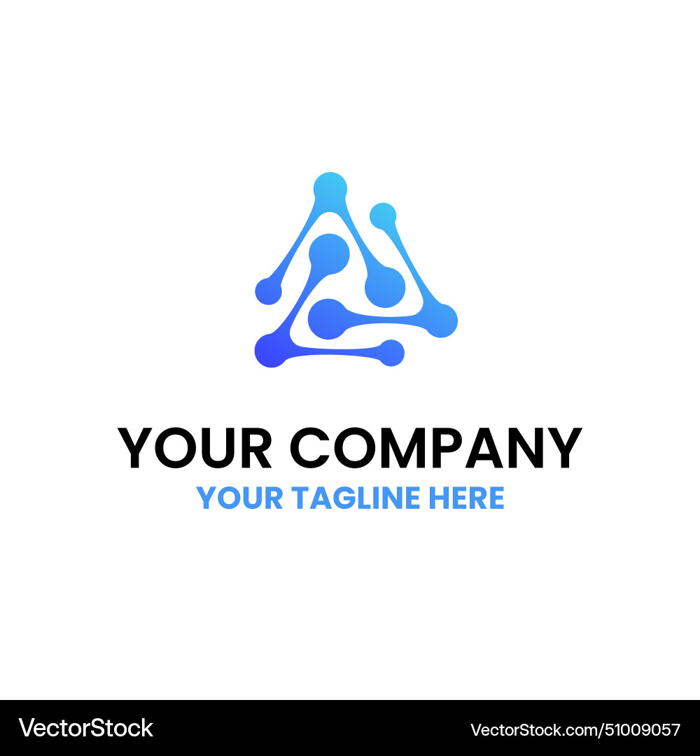 Triangle dot connect data logo Royalty Free Vector Image