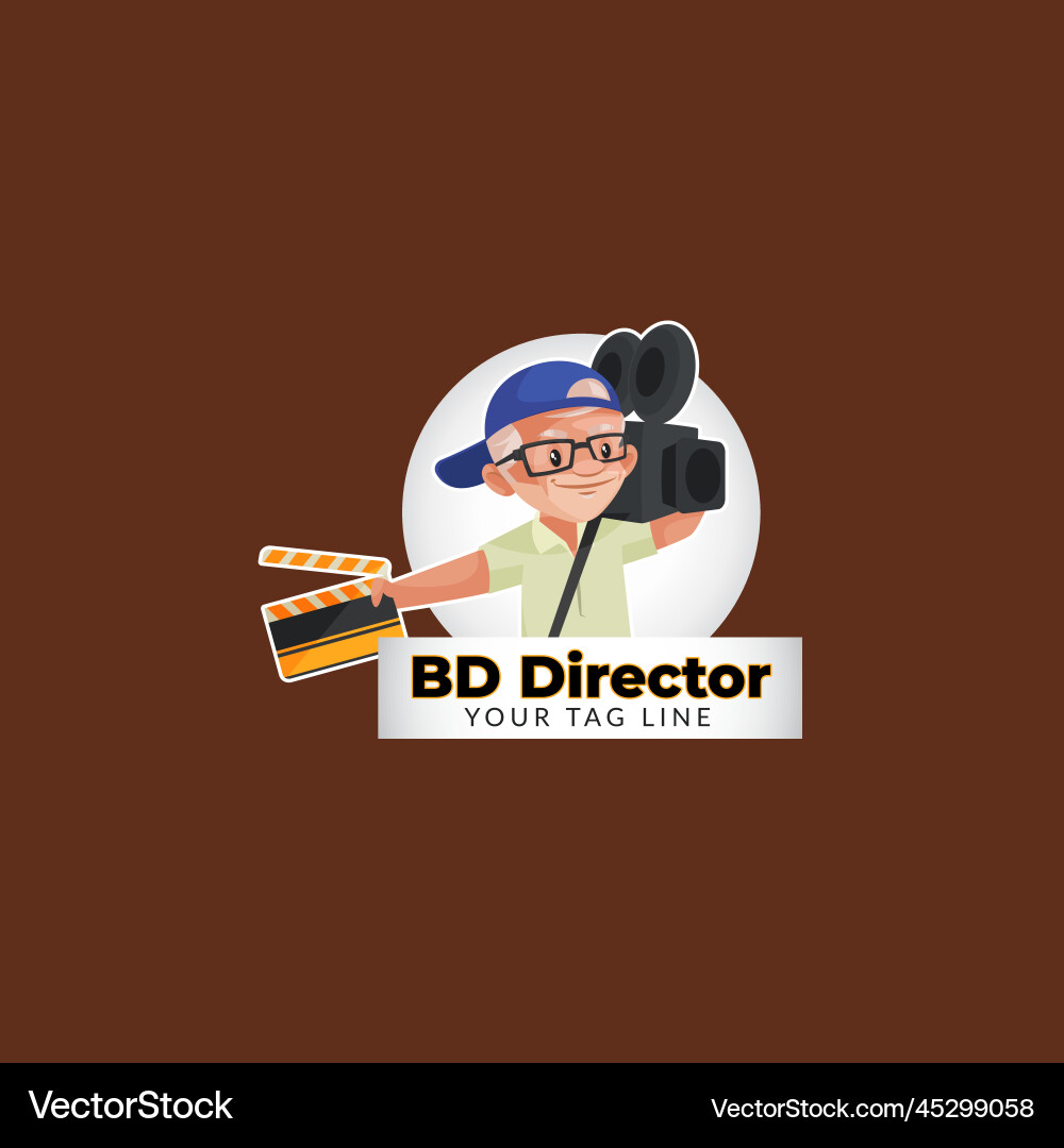 Bd director mascot logo Royalty Free Vector Image