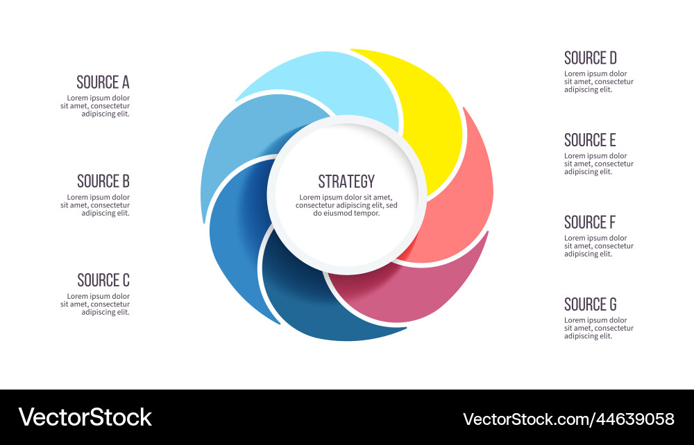 Business infographic pie chart with 7 options Vector Image