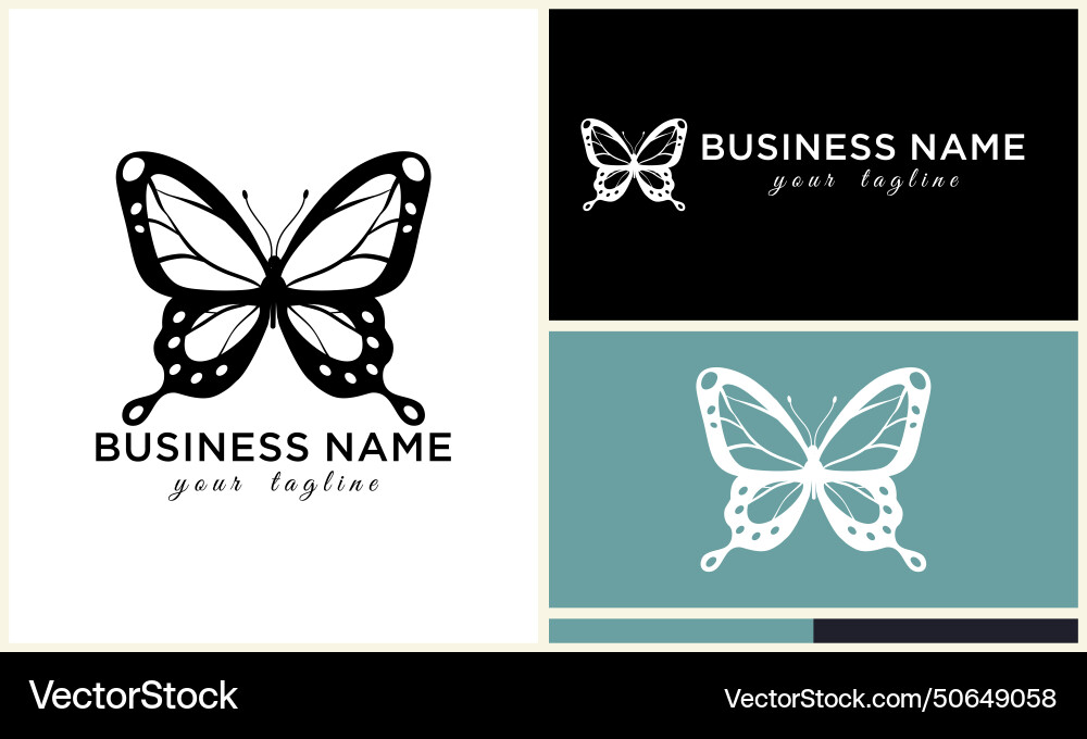 Butterfly line logo template Royalty Free Vector Image