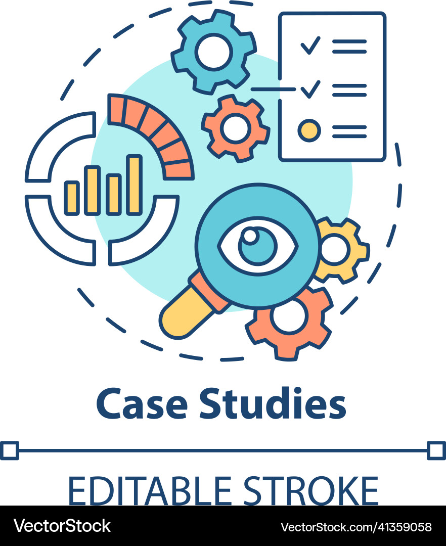 Case studies concept icon Royalty Free Vector Image
