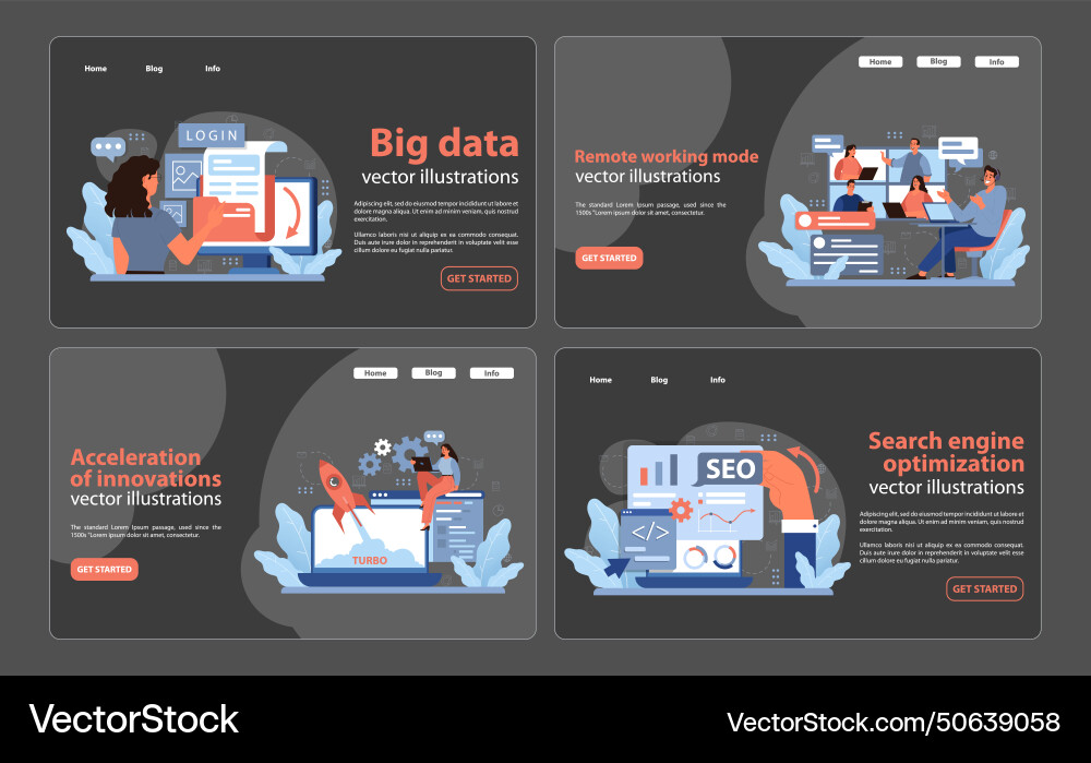 Digital business suite analyzing big data Vector Image