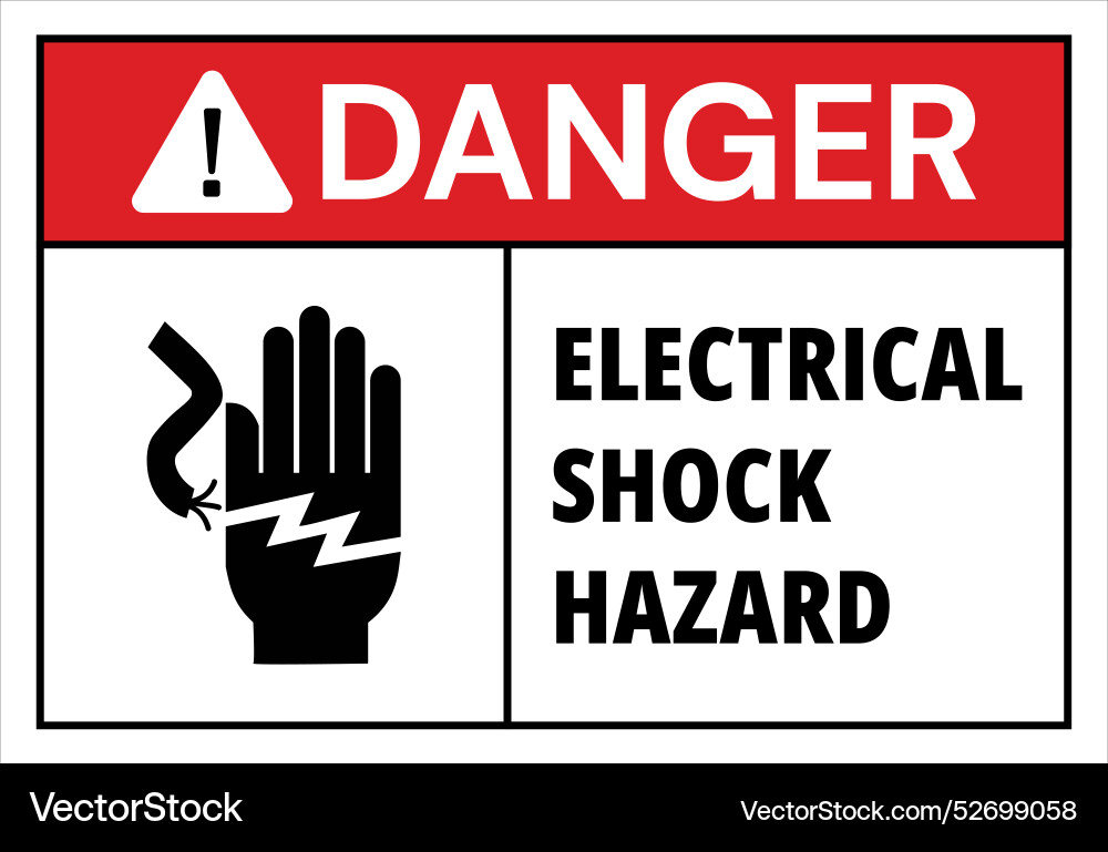Electrical shock hazard symbol sign for safety Vector Image