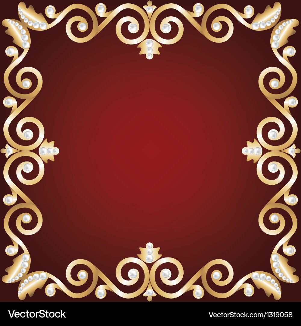 Elegant Gold Jewelry Frame Royalty Free Vector Image