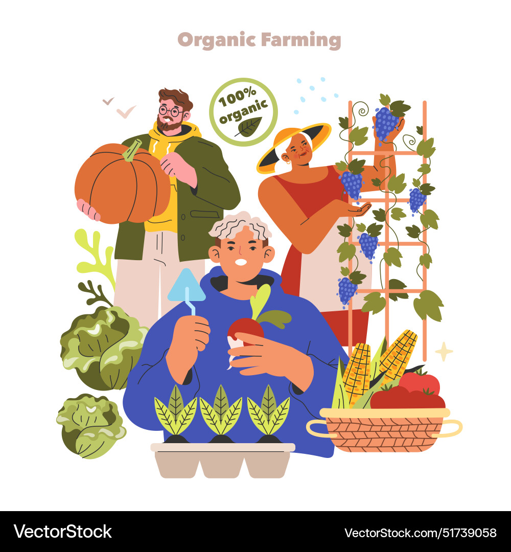 Farm life flat Royalty Free Vector Image - VectorStock