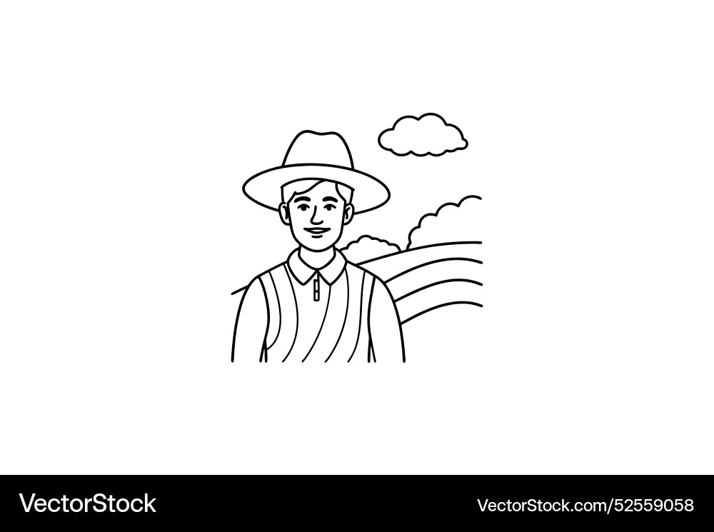 Farmer face logo style silhouette – Free Vector | VectorStock