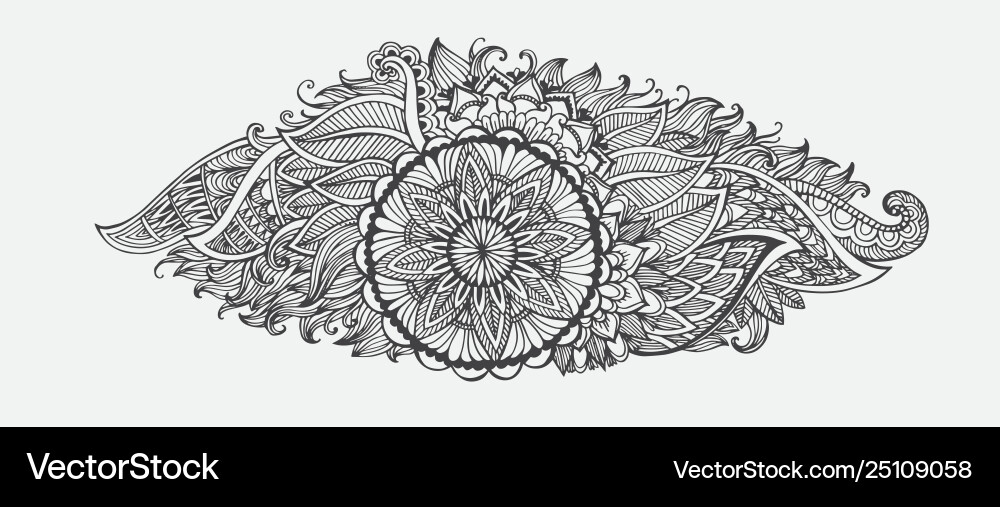 Hand drawn ornamental highly detailed abstract Vector Image