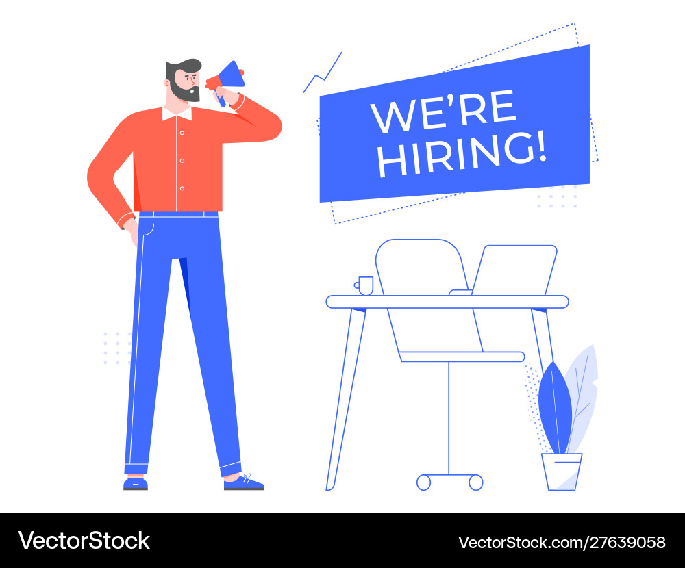 Hiring Team Manager - Workplace Recruitment Vector Image