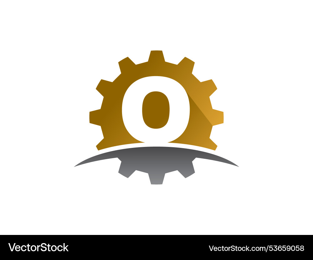 Letter o gear technology logo or symbol template Vector Image