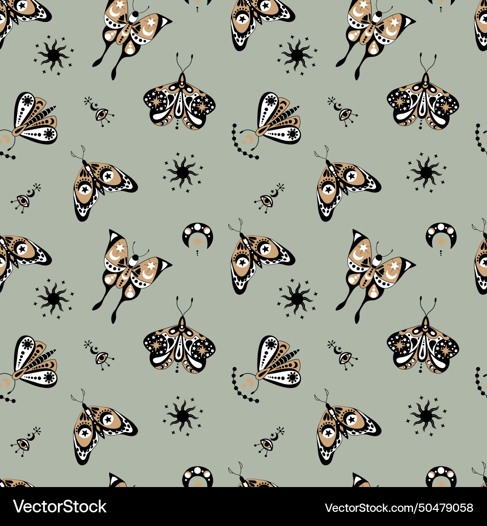 Mystic seamless pattern Royalty Free Vector Image