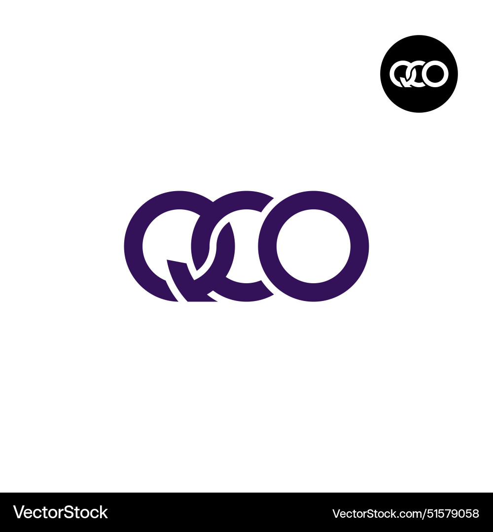 Qco logo letter monogram design Royalty Free Vector Image