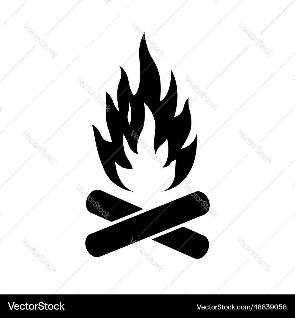 Simple Campfire Icon Royalty Free Vector Image