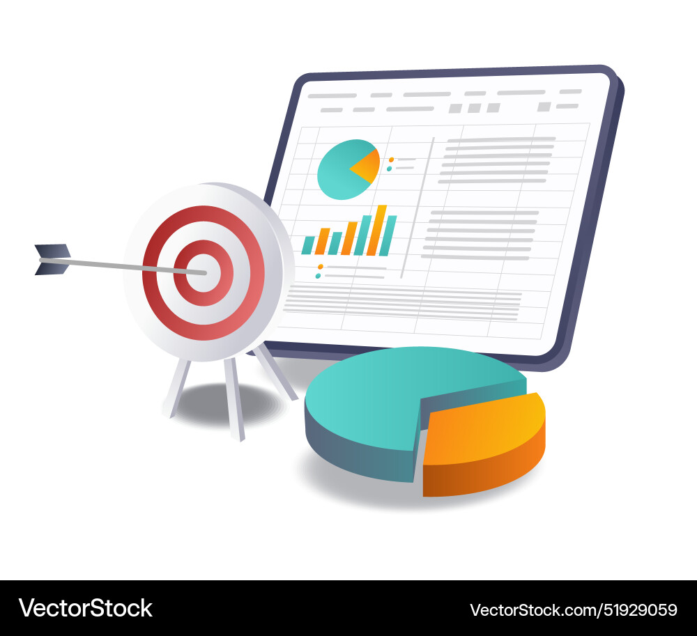 Analyzing Business Data Development Targets Vector Image