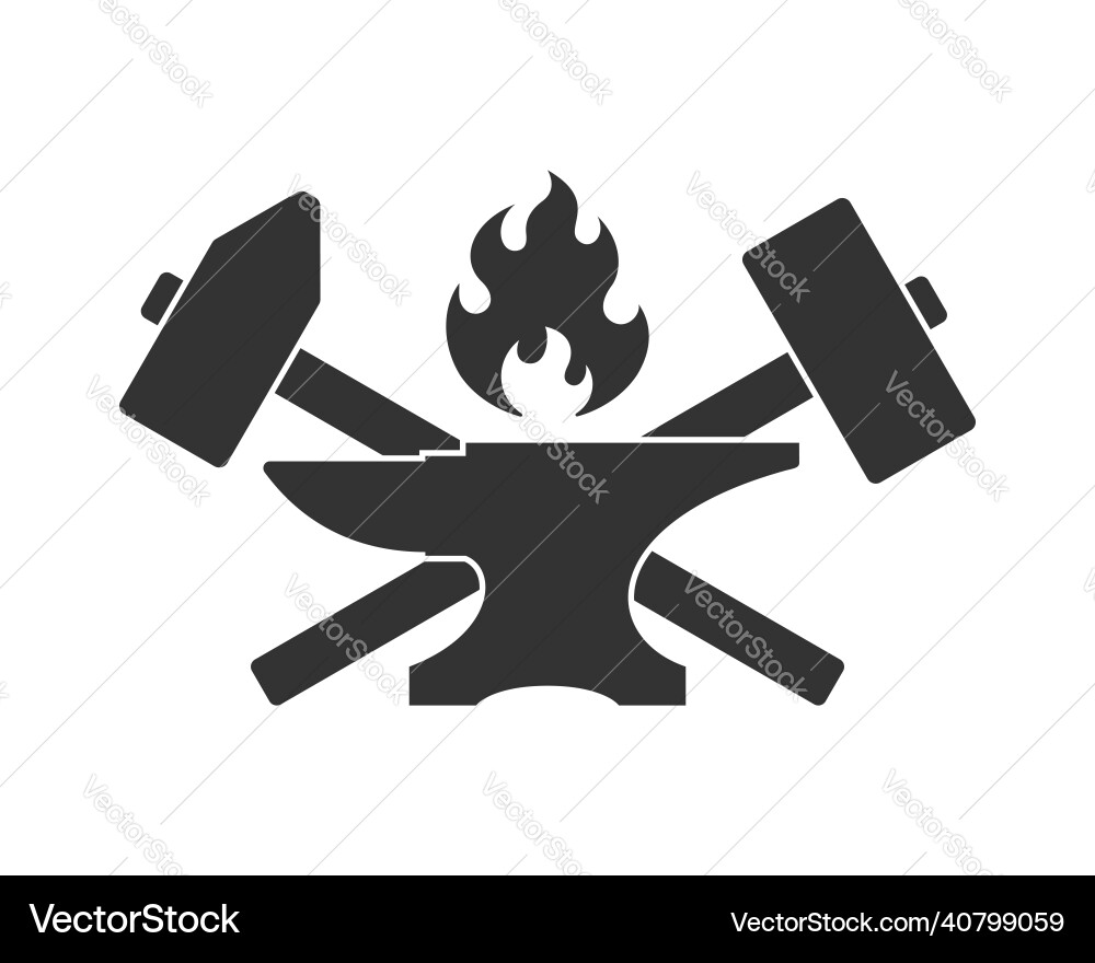 Blacksmith shop symbol Royalty Free Vector Image