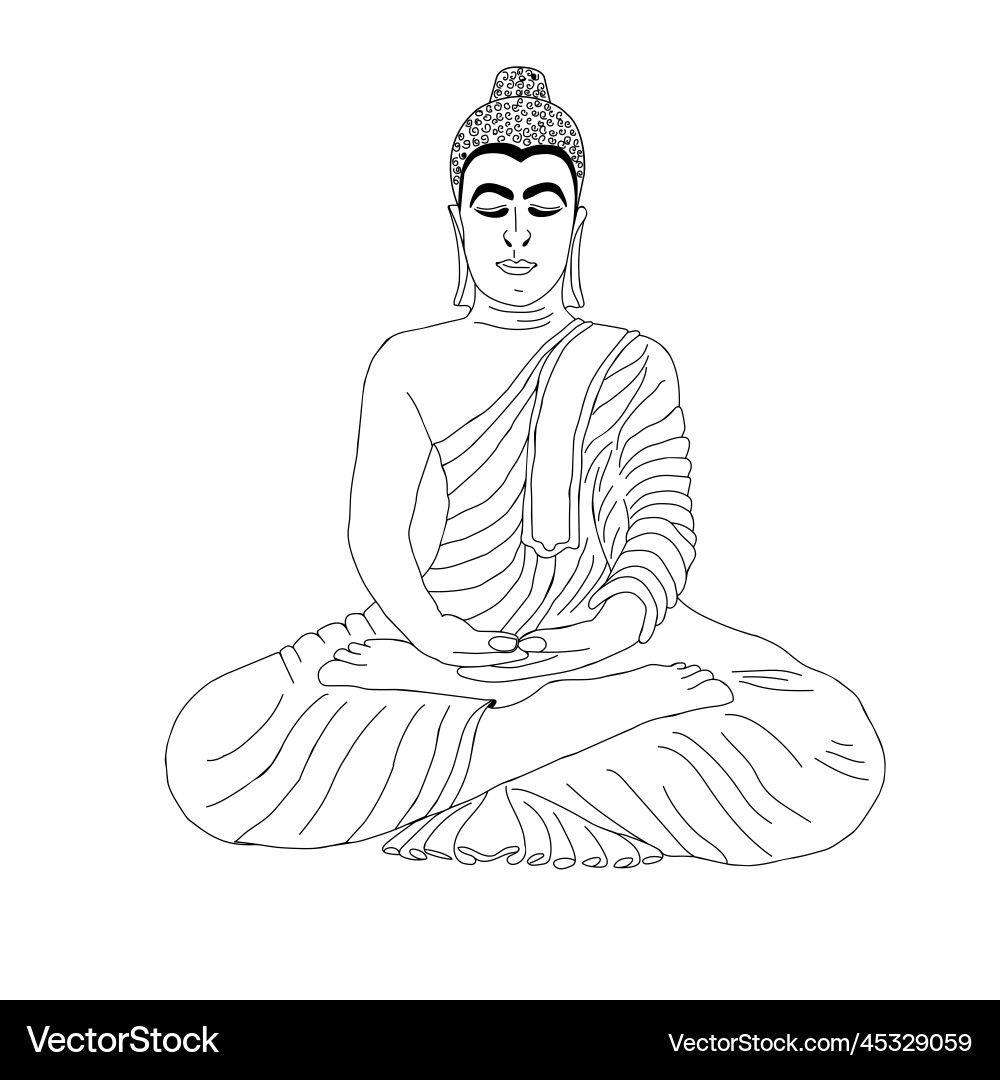 Buddha outline stock Royalty Free Vector Image