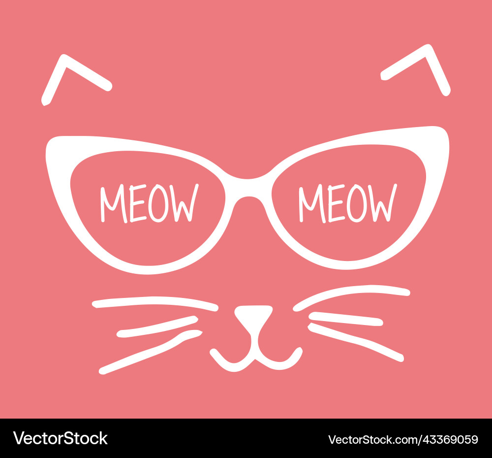 Cat face meow Royalty Free Vector Image - VectorStock