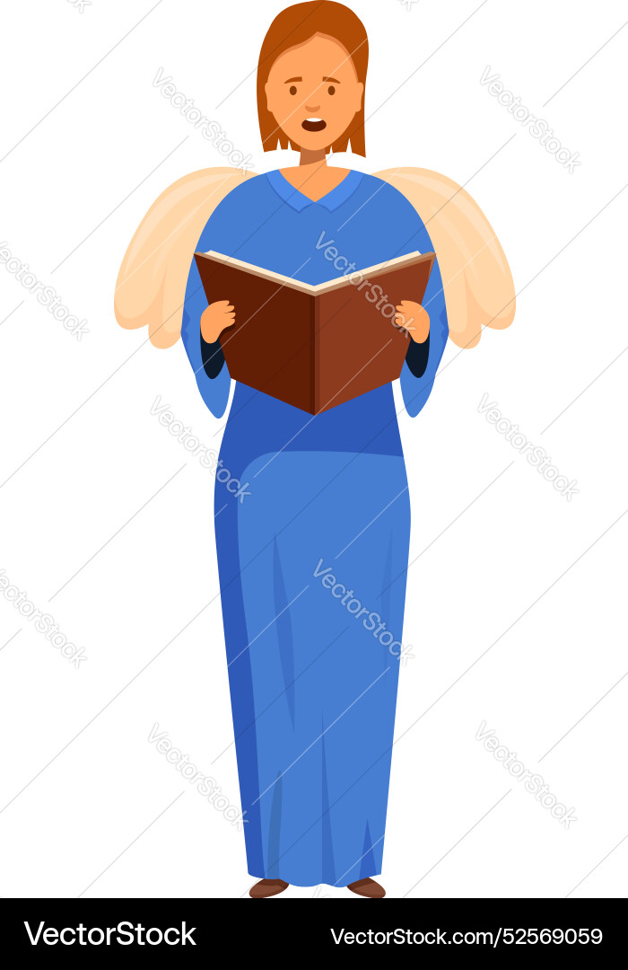 Choir singer woman standing and singing holding Vector Image