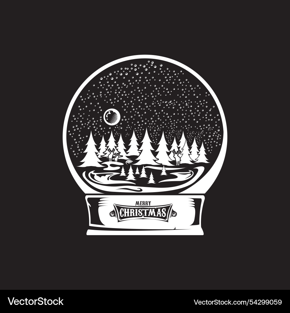 Christmas snowball or snow globe silhouette Vector Image