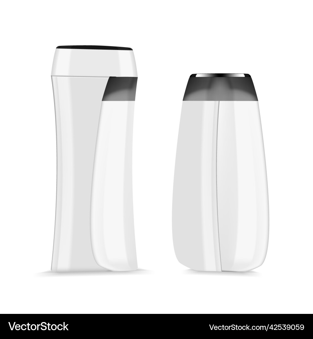 Clear shampoo bottle pack cosmetic brand template Vector Image