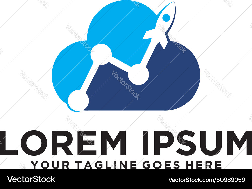 Cloud bullish market logo idea Royalty Free Vector Image