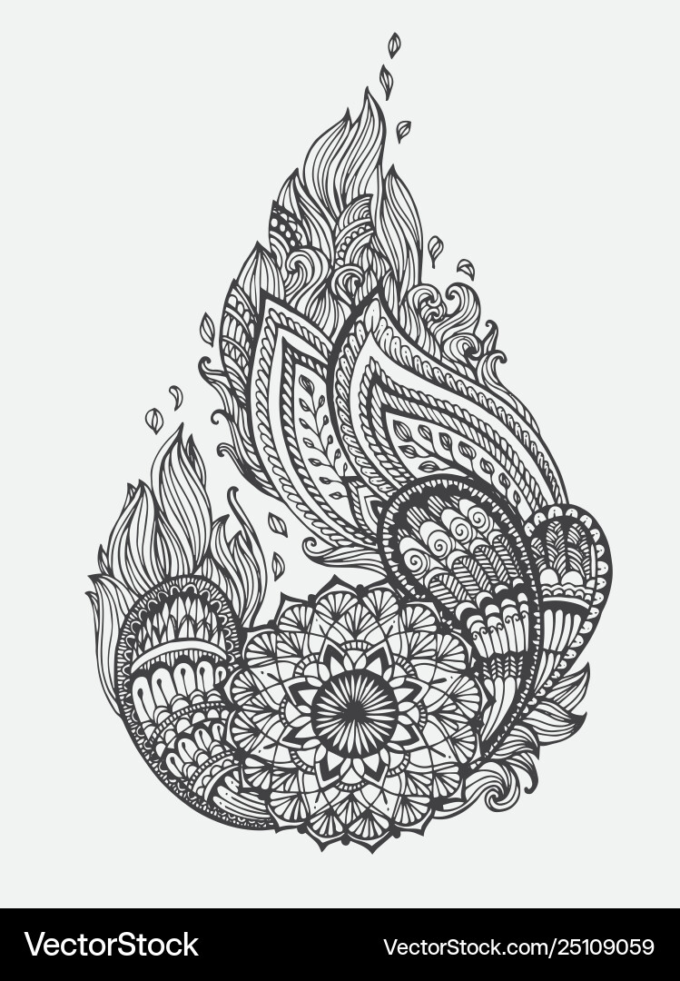 Hand drawn ornamental highly detailed abstract Vector Image