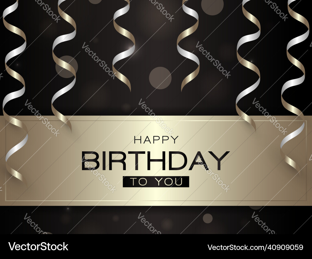 Happy birthday with golden Royalty Free Vector Image