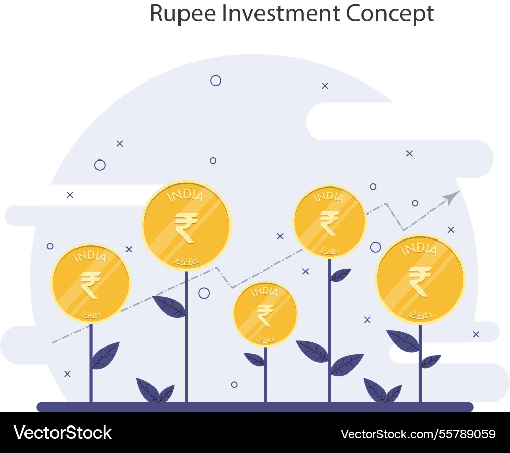 Indian rupee investment concept Royalty Free Vector Image