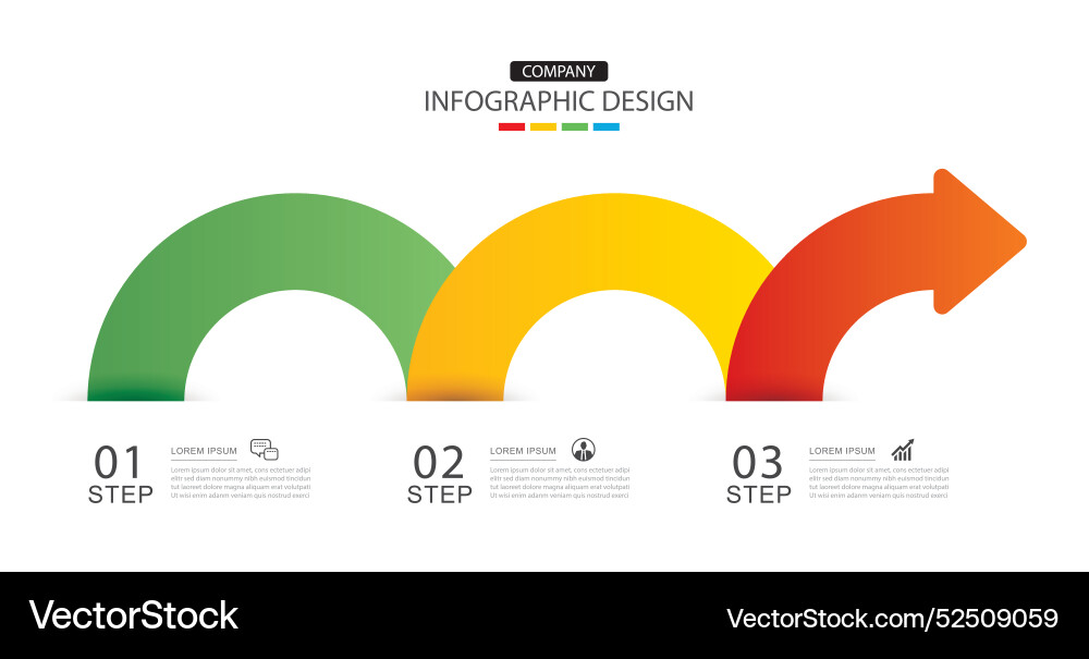 Infographics arrow symbol timeline business steps Vector Image