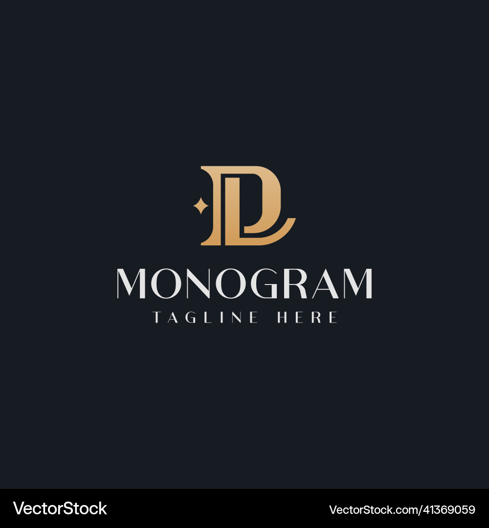 Initial dl ld d l monogram logo template Vector Image